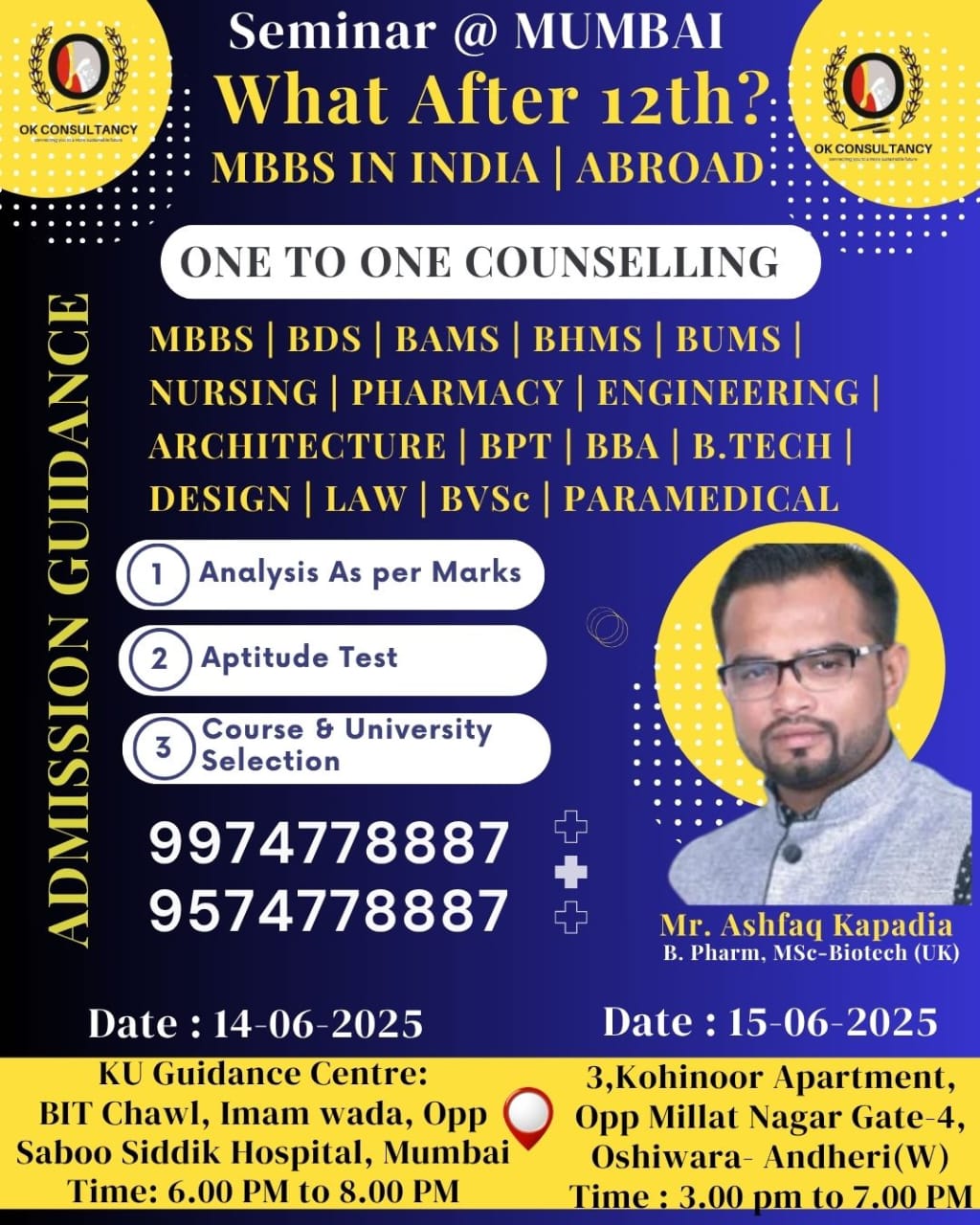 Read ONE TO ONE COUNSELLING & ADMISSION GUIDANCE FOR MBBS / BDS / BAMS ...